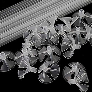VIDELLY 100 Pieces Balloon Sticks 16inch Bobo Balloons Sticks Clear Plastic Balloon Sticks Holders With Balloon Cups for Party Wedding Birthday Anniversaries Valentine’s Day Decor Party Supplies