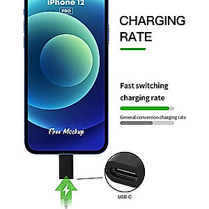 3Pack,USB-C Female to Lightning Male Adapter,Lightning to USB C Adapter,Type C Cable Charger Adaptor for Apple iPhone 12 11 Mini PRO MAX XS XR X SE2 7 8Plus Ipad AIR Airpods USBC Charging Converter