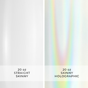 Hogg 20 oz Sublimation Tumblers Holographic (9 Units) - Shimmer Coating, Sublimation Blanks, Bulk Tumblers with Lids and Straws, 20oz Skinny, Blank Cups