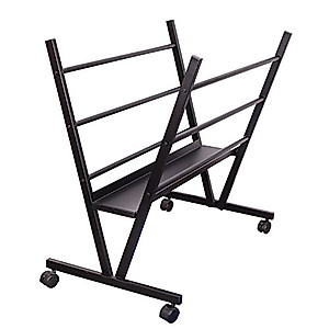 Falling in Art Metal Print Rack, Drying Display, Storage Stand for Artworks, Posters, Prints, Great Assistant for Shows & Galleries, Easy Moving with Rolling Casters, Well Hold 170Lb
