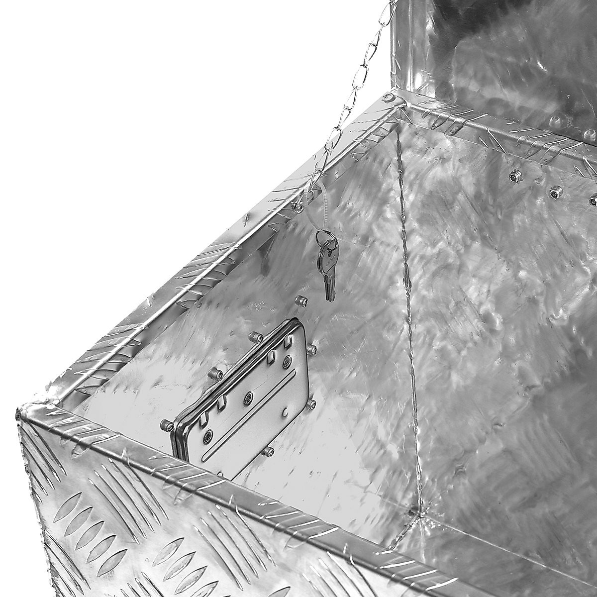 Stark 48" Aluminum Truck Box Underbody Flatbox Pickup Tool Box RV ATV Trailer Tool Storage Lock with Keys