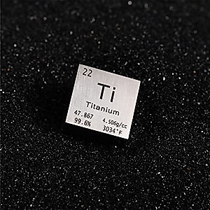 Tungsten Cube Metal Density Cubes Pure Metal High Density Element Cube for Element Collections Lab Experiment Material Hobbies Heavy Small Objects Experience(Titanium, 1 Inch)
