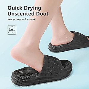 STQ Cloud Slides for Women Cushion Cloud Sandals Non slip Pillow feeling Slippers with Arch Support for Outdoor pool Beach Black Size 4.5/5/5.5