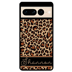 Leopard Animal Skin Personalized Black Rubber Phone Case Compatible With Google Pixel 8 Pro, 8a, 8, 7a, 7, Pixel 7 Pro, 6a, Pixel 6 Pro, 6, 5, 4a 5G, 4a 4G, 4, 4 XL, 3a, 3a XL, 3, 3 XL, 2 XL, 2