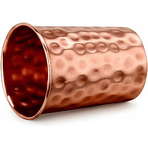 HERBEVER Pure Copper Hammered shape Water Tumbler Glasses for Healing Ayurvedic Set of 2