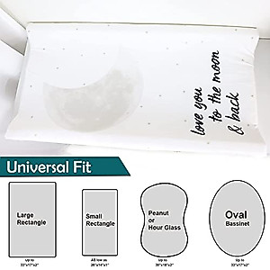 Changing Pad Cover, Love You to The Moon and Back, Diaper Changing Pad Cover for Boys Girls, Jersey Knit Changing Table Mattress Sheet, Soft Breathable