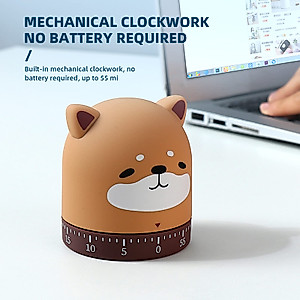 VideoPUP Cute Mechanical Timer Carton Zoo Mechanical Timer Dog Kitchen Timer Time Management for Cooking Meeting Baking Yoga Study Fitness Exercise Homework(Dog)