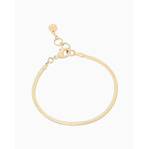 gorjana Women's Venice Mini Bracelet, 18k Gold Plated, Herringbone Adjustable Chain