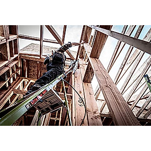 Little Giant Ladders, MightyLite, M4, 4 ft Stepladder, Ground Cue, Fiberglass, Type IAA, 375 lbs weight rating, Green, (15384-001)