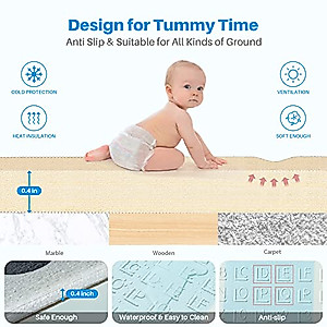 Baby Play Mat Foldable Foam Play Mat for Baby/Toddlers, Extra Large Kids Play Mat, Upgraded Baby Crawling Mat, Infants Reversible Waterproof Gym Play Mat for Baby Playpen Indoor Outdoor [79"x71"]