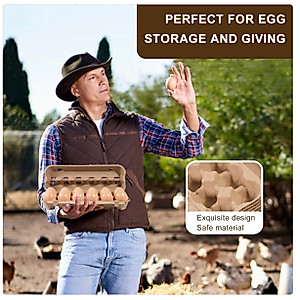 24 Pack Dozen Egg Cartons Bulk 12 Count For Fresh Chicken Eggs Or Duck Eggs, Empty Natural Paper Pulp Egg Cartons Reusable, Strong Sturdy Design Made from Natural Cardboard.
