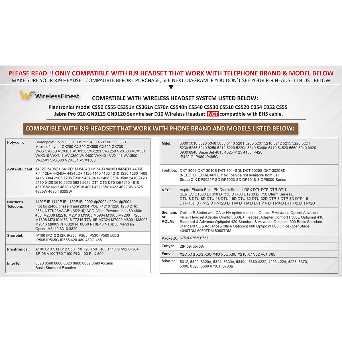 RJ9 Plug to USB Headset Adapter Compatible with Plantronics Jabra Sennheiser Wireless DECT Headsets for Use with Computers PC Laptop Mac Tablet Window Softphones Devices