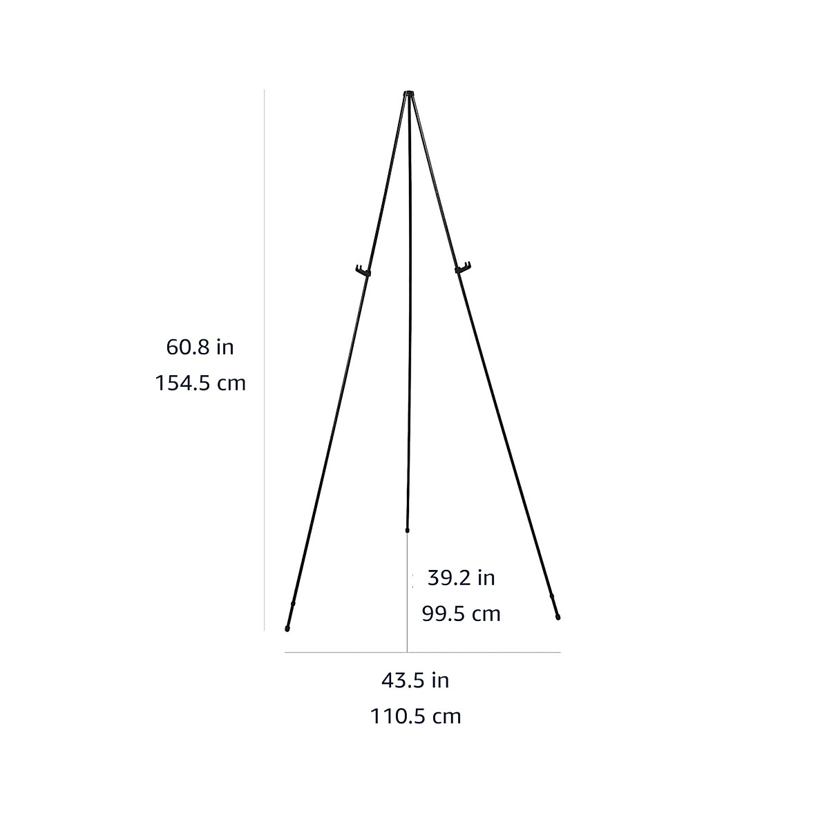 Amazon Basics Easel Stand, Instant Floor Poster, Lightweight, Collapsible and Portable with Tripod Base, Black Steel(supports 5 pounds)