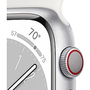 Apple Watch Series 8 (41MM, GPS) - Silver Aluminum Case with White Sport Band (Renewed Premium)