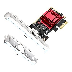 Cudy 2.5Gbps PCI Express Network Adapter, 2.5GBase-T PCIe Card, RTL8125 NIC, Wake on LAN, Flow Control, Low Profile Bracket, Windows 11/10 /8/8.1/7, Windows Server 2012, 2008, Linux PE25
