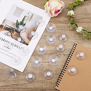 PEUTIER 20pcs Plastic Suction Cups Without Hooks, Small Glass Sucker Pads Mini Threaded Suction Cup with Nuts Strong Adhesion Holder for Aquarium Window Fish Tank Mirror Wall Kitchen Bathroom Shower