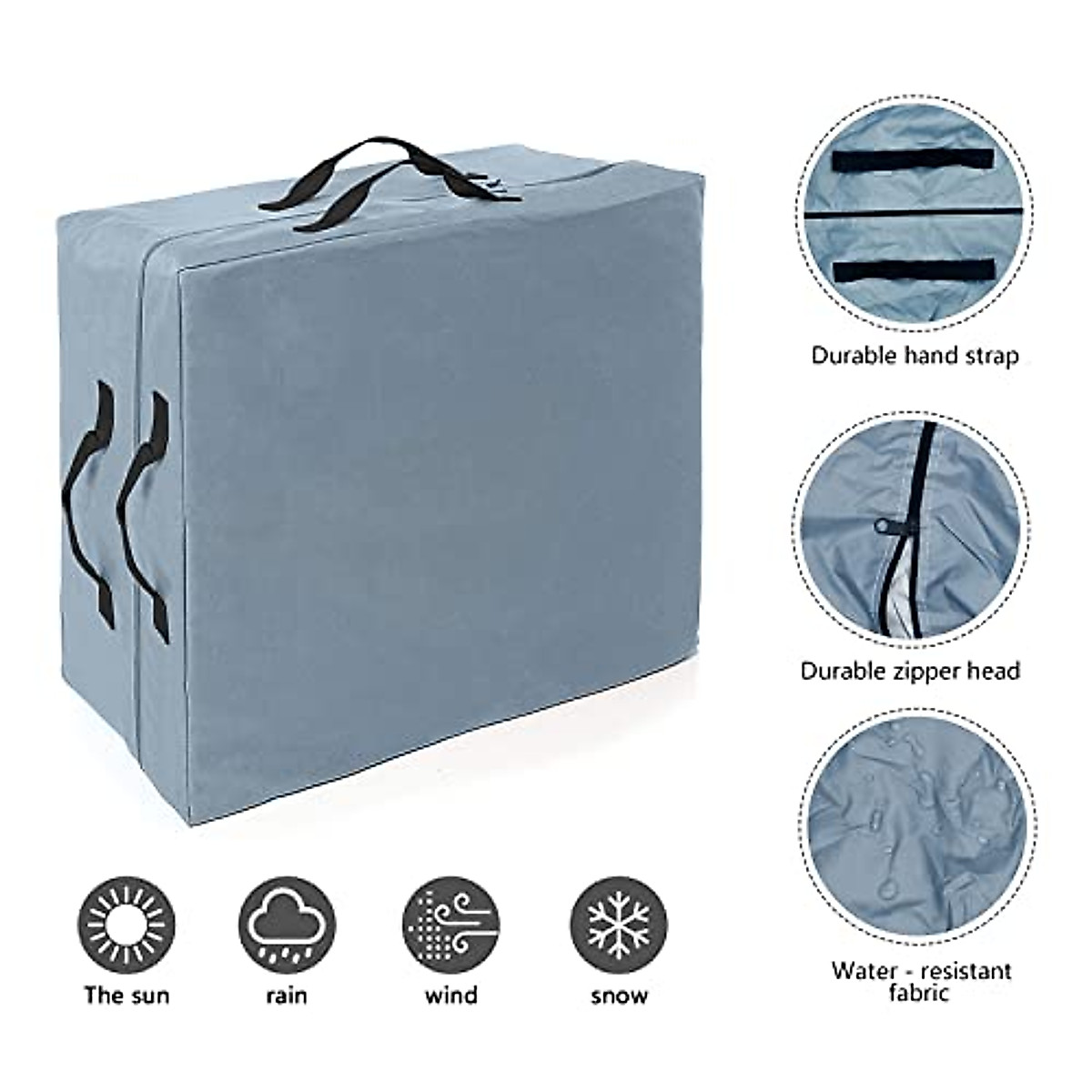Orqihod Carry Case for Twin XL Tri-Fold Mattress, Grey Storage Bag with Two Handles and Zippers(39 x 26 x 18 Inches)