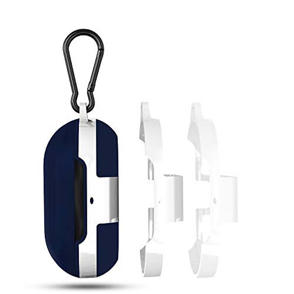 2 Packs Silicone Cover for Galaxy Buds Case/Galaxy Buds + Plus Case,with Carabiner Full Body Protections Skin Accessories Compatible Samsung Galaxy Buds Plus (Navy Blue and Burgundy)