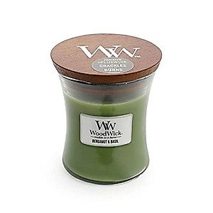 WoodWick Bergamot/Basil Pluswick Medium Hourglass Candle, 10 oz.
