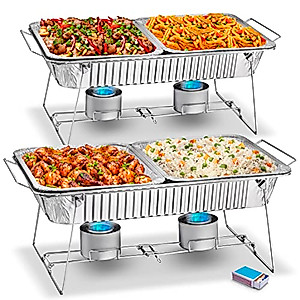 Foldable Chafing Wire Rack Buffet Stand - 6 Pack Full Size Racks For Dish Serving Trays Food Warmer catering supplies for Parties, Occasions, or Events