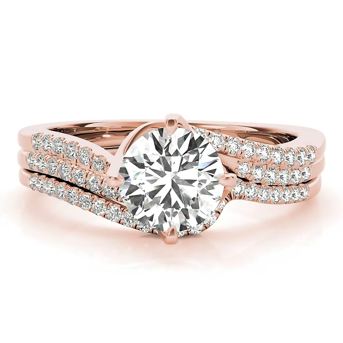 1.42 Carat (ctw) Moissanite Engagement Rings 10K 14K 18K Gold Ring For Women Rings Platinum Plated Silver Moissanite Rings -3766