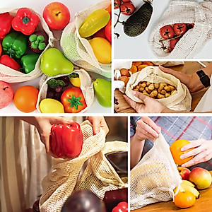 3 Pack Reusable Produce Bags mesh produce bags reusable washable mesh bags for vegetables zero waste eco friendly products food fruit bags Vegetable Storage Grocery Shopping bag produce bags grocery