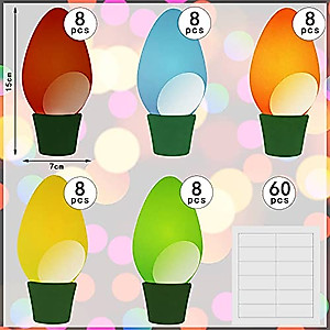 Christmas Bulb Cutouts 40 Pieces Chic Colorful Bulb Cutouts with 60 Glue Point Dots for Christmas New Year Party Classroom Bulletin Board and Home Decoration