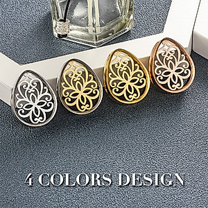LADEMAYH 2 PCS Teardrop Double Flared Ear Plugs Tunnels Gauges For Women Stretched Silver Stainless Steel Ear Hangers Lightweight Body Piercing Jewelry Gauge: 00g(10mm)