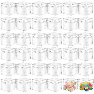 Aemygo 36 Pcs Clear Acrylic Boxes, 2 Inch Small Acrylic Cube Boxes with Lids Small Square Acrylic Display Box Plastic Square Cube Mini Clear Container for Candy Jewelry Tiny Beads (5cm)