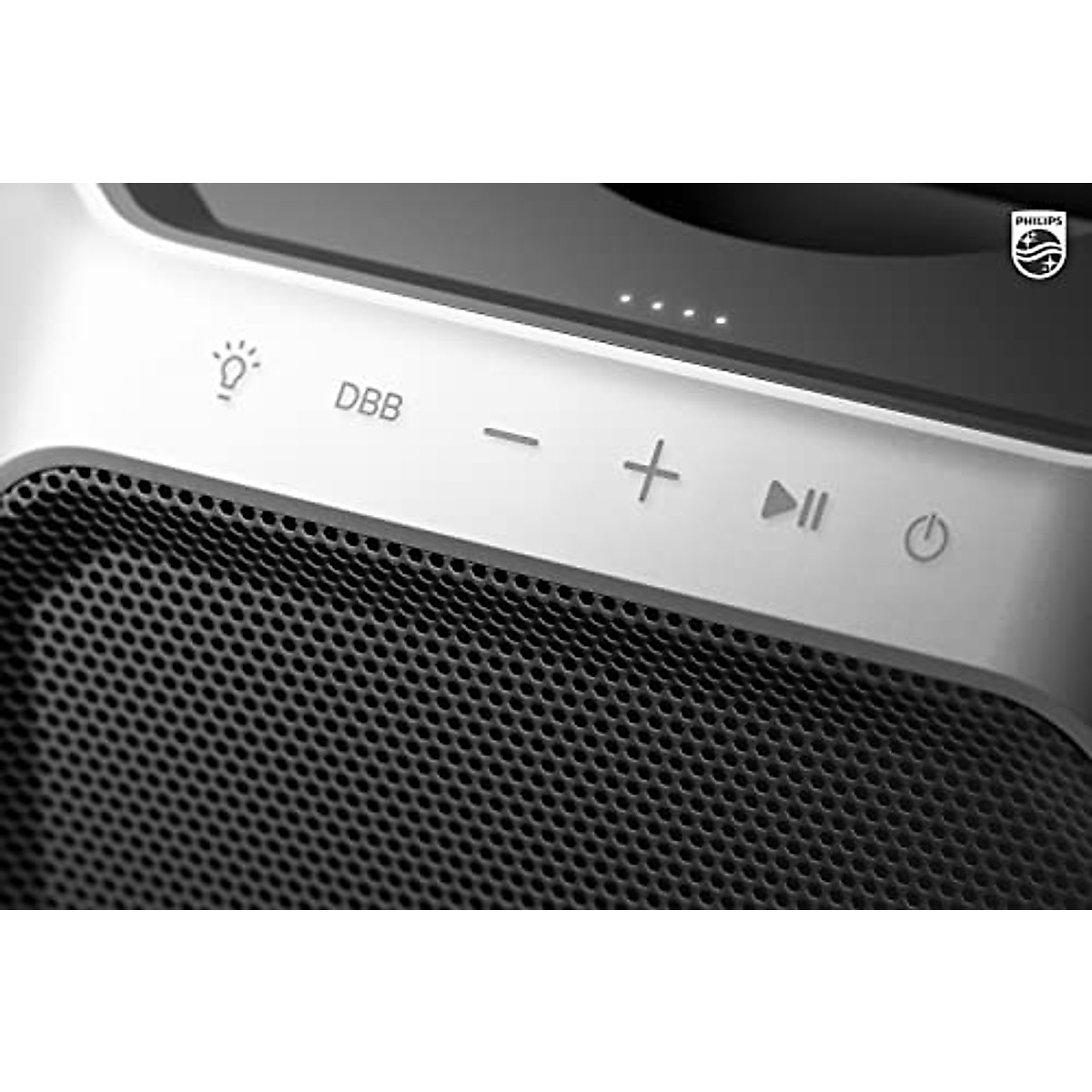 PHILIPS X7207 Bluetooth Party Cube Speaker with 360° Party Lights - Link up to 50 Speakers, Black