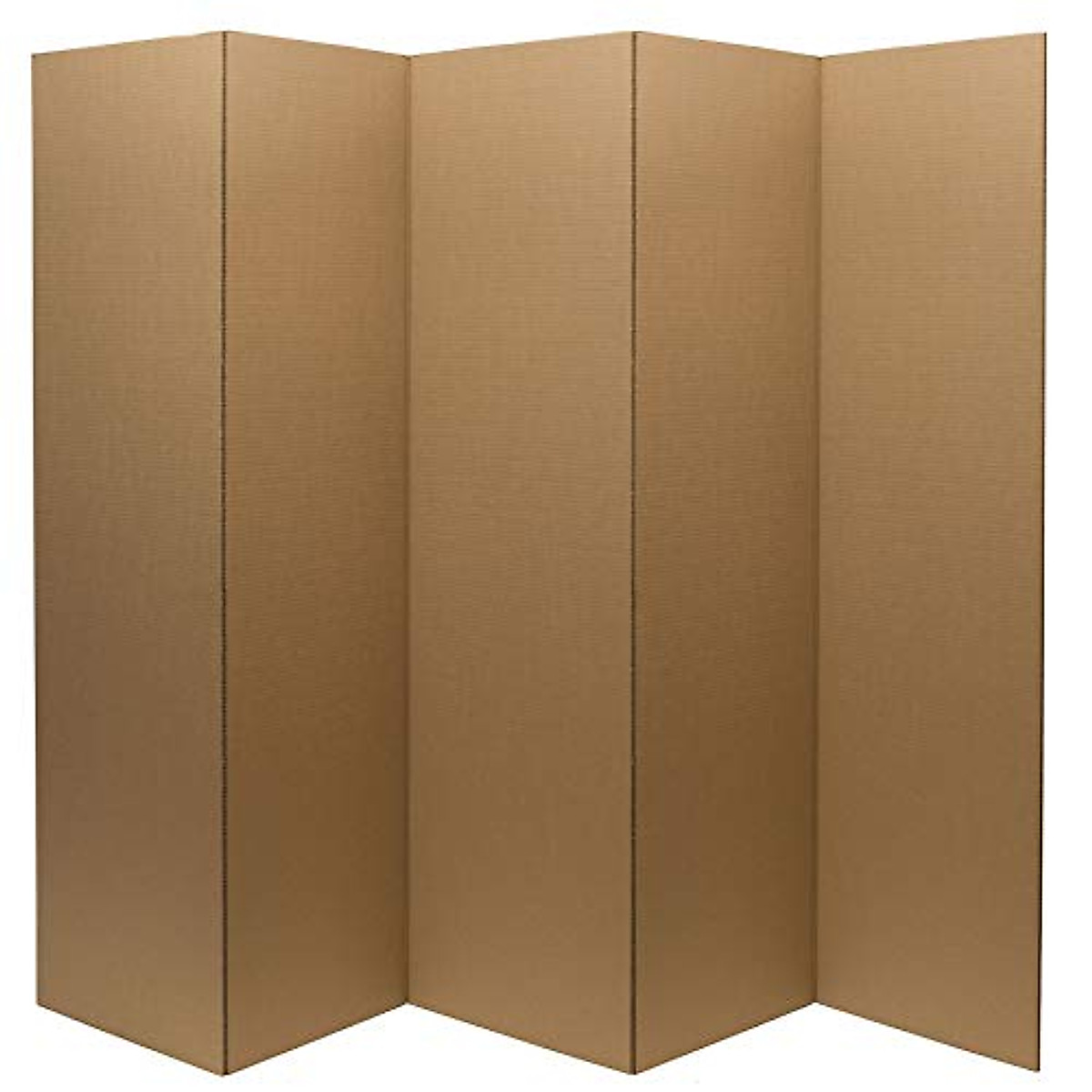 6 ft. Tall White Cardboard Privacy Screen Room Divider - 5 Panel