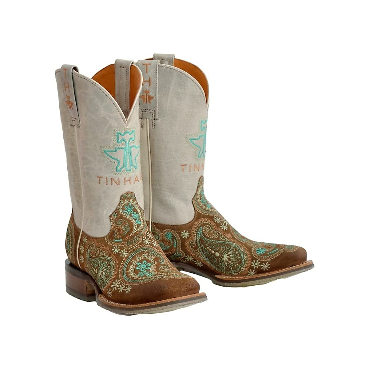 Tin Haul Women's Wild Rags Western Boot Broad Square Toe Tan 7 1/2 M