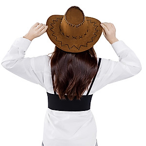 choyaxo Western Cowboy Costume Set Including Cowgirl Hat Heart Shaped Sunglasses and Bandana for Halloween，
