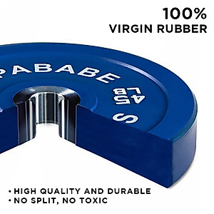 PAPABABE Bumper Plate 2-inch, Color Coded Olympic Bumper Plate with Steel Hub, Bumper Weights Set with High Density Rubber(10LB Pair)