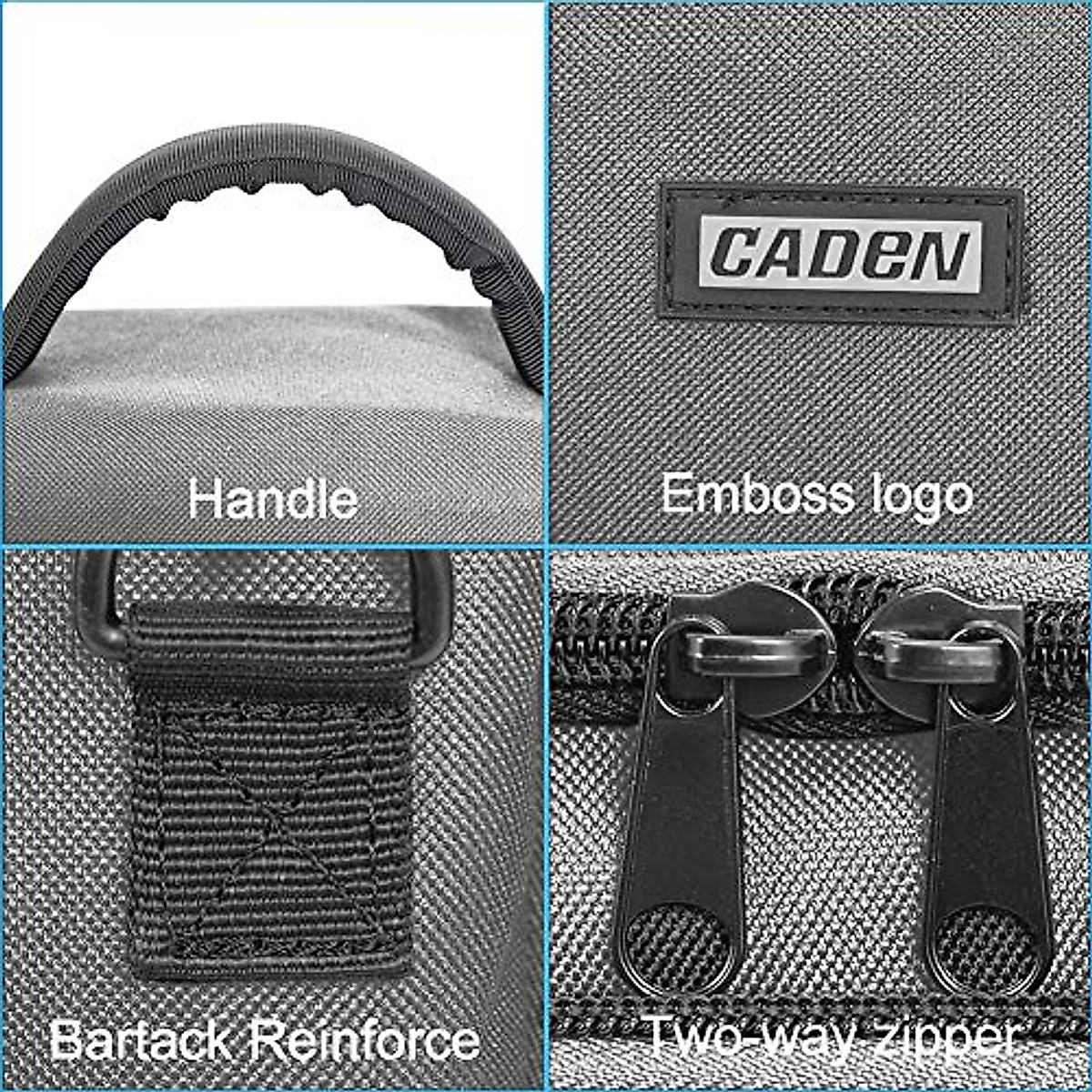 CADeN Compact Camera Shoulder Crossbody Bag Case Compatible for Nikon, Canon, Sony SLR/DSLR Mirrorless Cameras and Lenses Waterproof(1.0 S, Grey)