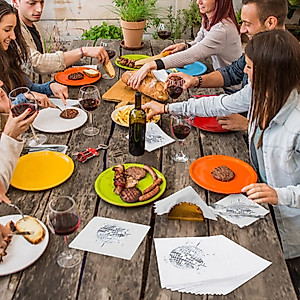 80 Pack Disco Party Cocktail Napkins Stylish Disposable 70s 80s 90s Party Supplies Cocktail Napkins Party Napkins Paper Napkins for Engagement Birthday Graduation Baby Shower Supplies(White)