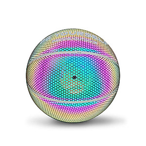 AOZBZ Glow Basketball NO.7 Holographic Basketball Glow in The Dark for Night Sports Kids Gifts, with Ball Bag, Inflator, Ball Needles
