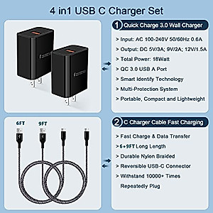 Type C Android Charger Moto Phone Charger Fast Charger for Moto G73/G53/G23/G Play 2023/G Stylus 5G 2022/G Power 2022/2021/G Pure/G Play 2021/One 5G Ace/One 5G UW/Edge 2022/G9/G8/G7/Z4/Edge 30 Ultra