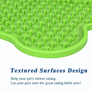 HUSUKU Dog Lick Pad, 2 Pack Dog Food Mat, Bone-Shaped Dog Treat Mat, Boredom and Anxiety Relief Dog Licking Mats Dog Cat Training Perfect for Yogurt, Peanut Butter