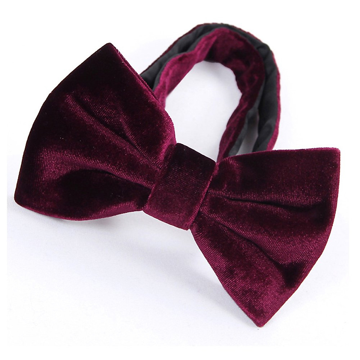 iHomor Men's Velvet Bow Tie Many Colors (vine red)