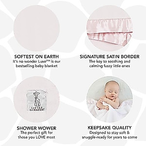 Little Giraffe Baby Blanket - Luxe Soft Blanket with Satin Trim - Baby Stroller Blanket - Newborn Baby Essentials & Baby Gifts - 29x35" - Pink