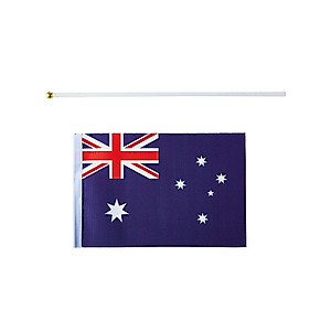 Australia Flag Australian Small Stick Mini Hand Held Flags Decorations 1 Dozen (12 pack)