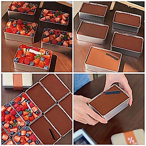 Zerodeko Cake Pans 2pcs Loaf Pan Stainless Steel Baking Bread Pan Toast Molds Empty Gift Boxes Cookie Case Metal Bakeware for Home Kitchen Meatloaf Cake Brownies Oven & Dishwasher Safe Cake Pan