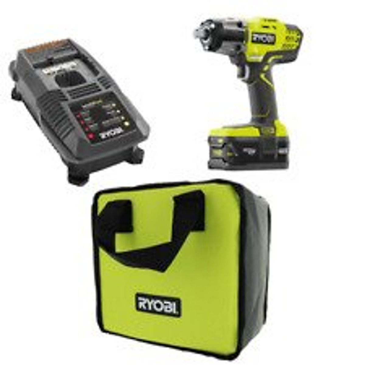 Ryobi P261 18V ONE+ 3-Speed ½ in. Cordless Impact Wrench Kit (Bundle)