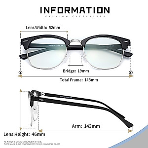 kimorn Photochromic Blue Light Blocking Glasses Semi Rimless Frame Filter Blue Ray Computer Game Eyewear KS101 (Glossy Black Silver Frame/Photochromic Lenses)