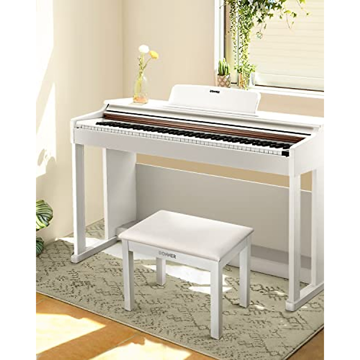Donner DDP-100 Digital Piano White with Piano Bench