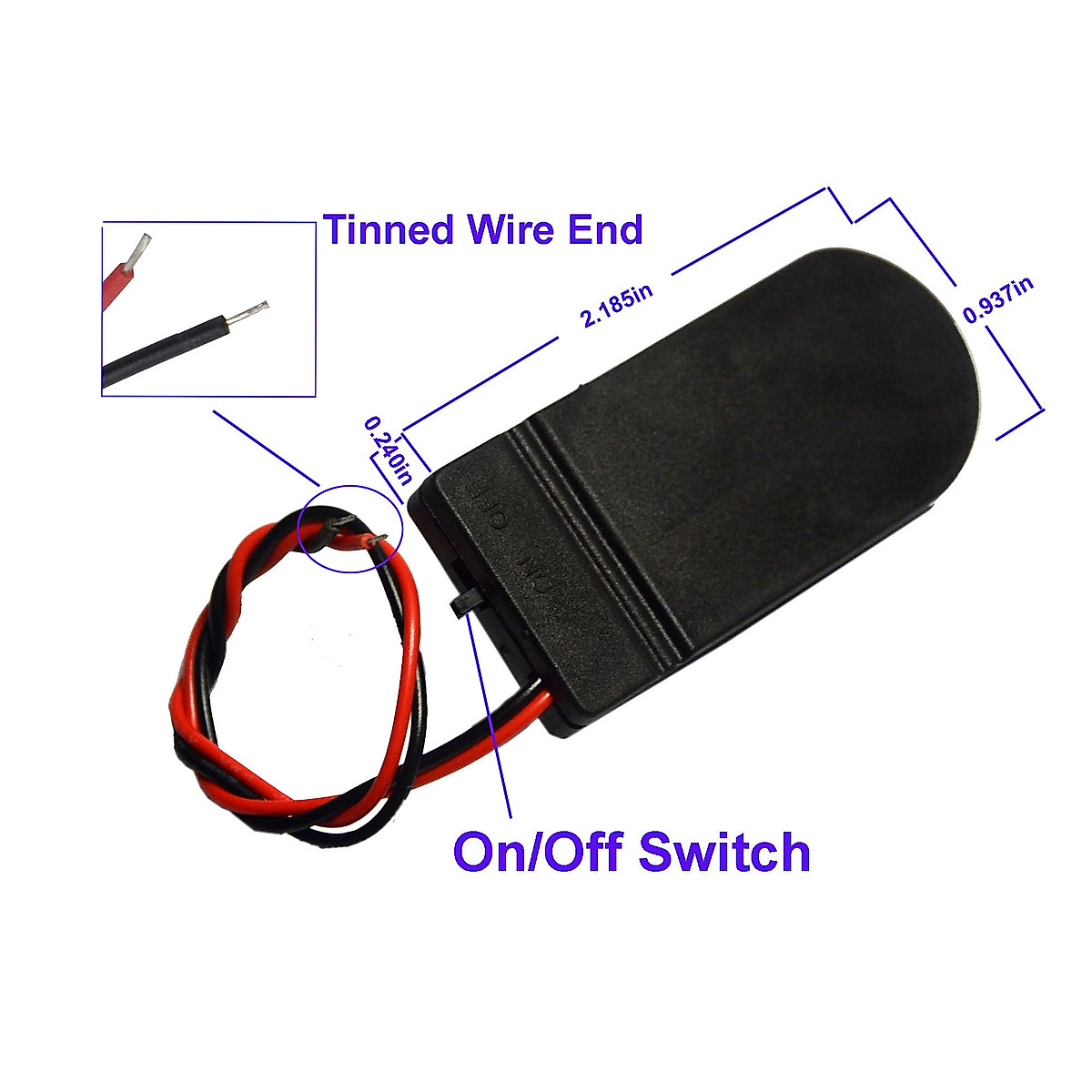 LAMPVPATH (Pack of 6) cr2032 Battery Holder Coin Cell Holder, CR2032 Battery Holder with Switch, 2 x 3V CR2032 Button Coin Cell Battery Holder with Leads On Off Switch