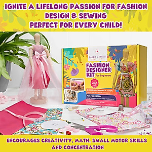 Fashion Designer Kits for Girls & Boys Ages 8+ Learn To Use Draft & Re-Design Patterns, Sew & Be A Fashion Designer For The 8.5 In. Mannequin. Top Gifts For 9 Year Old Girls, Children's Sewing Kits