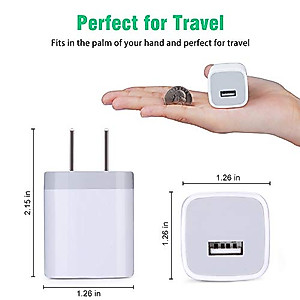 One Port Wall Charger,2 Pack Ehoho 1A Single Port USB Charging Block Cube Compatible Samsung Galaxy A54 A14 S23 S22 S21 FE A13 A53,iPhone 14 13 12 11 XR XS Max 8/7/6S Plus SE/5S,LG, HTC,Sony,Motorola