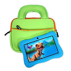 Contixo Kids Tablet V10, 7-inch HD, Ages 3-7, Toddler Tablet with Sleeve Bag Bundle, Learning Tablet Set for Children - Green